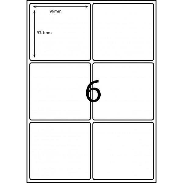 Labels On Sheets 6 Labels Per Sheet 99mm X 93 1mm